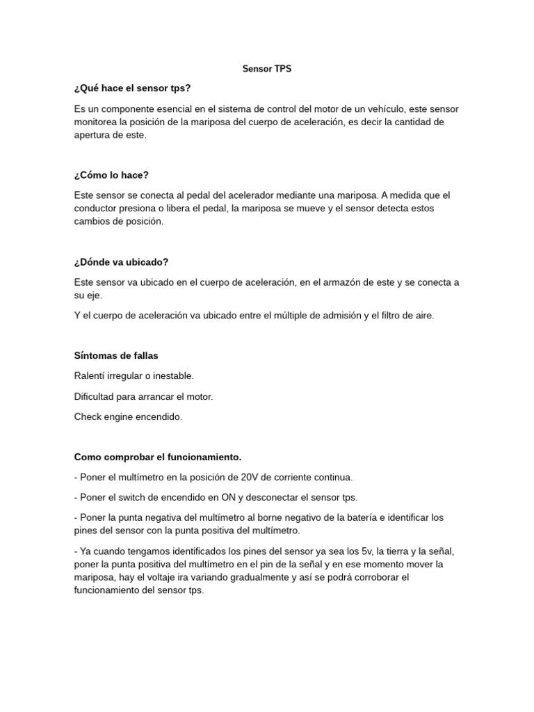 Sensor TPS | PDF