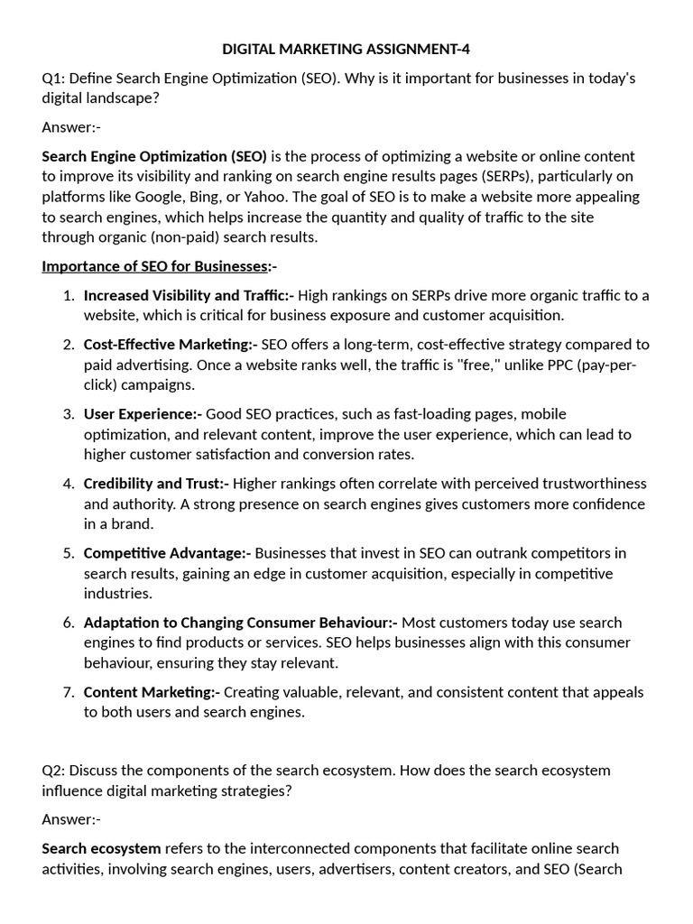 Digital Marketing Assignment-4 | PDF | Search Engine Optimization ...