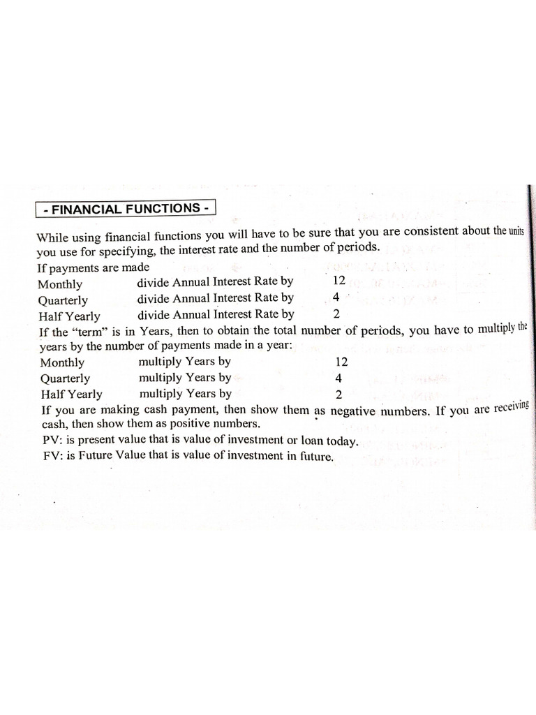 Financial Functions | PDF
