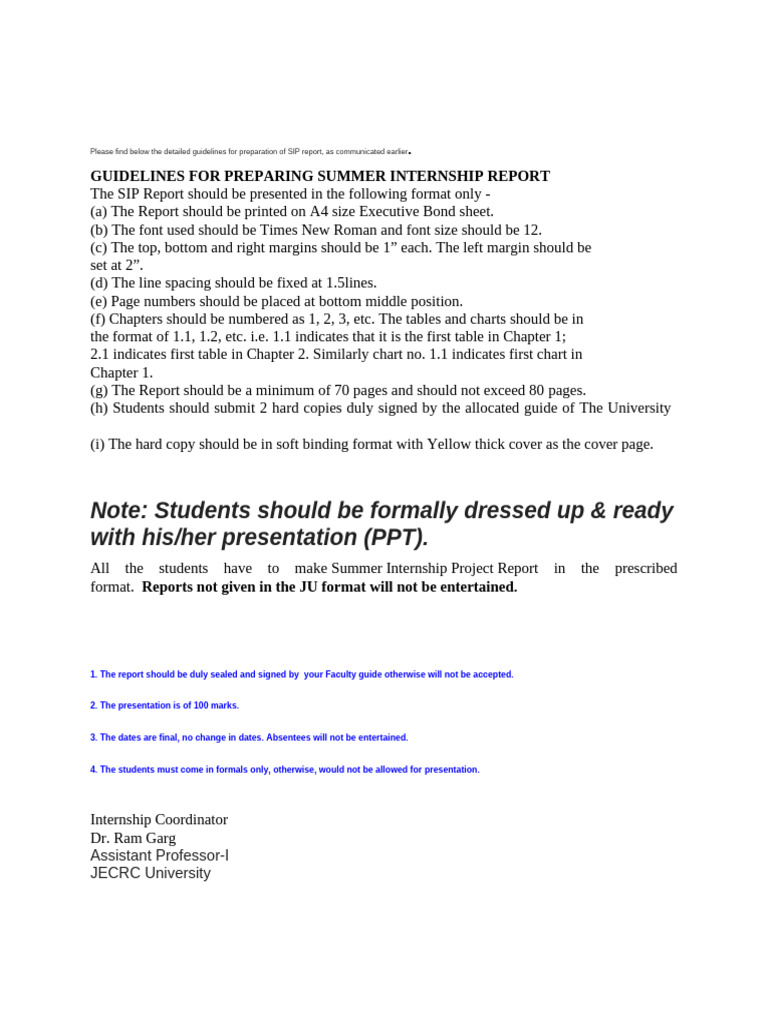 Guidelines For Project | PDF