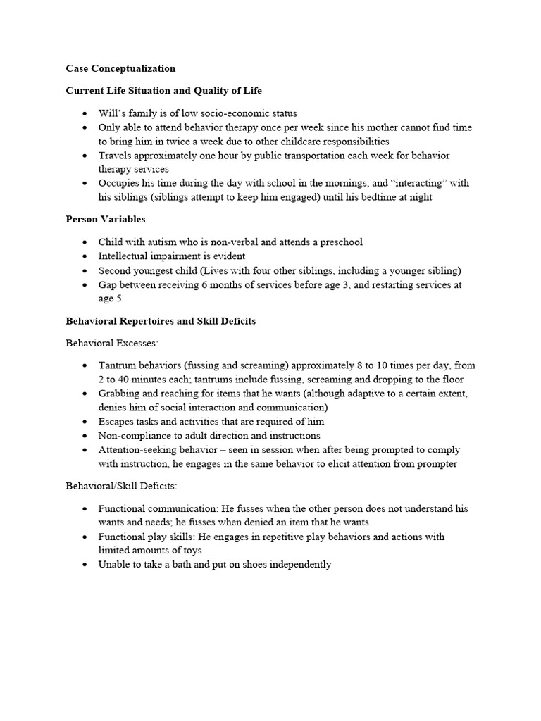 Will Smith Case Conceptualisation | PDF | Reinforcement | Psychology