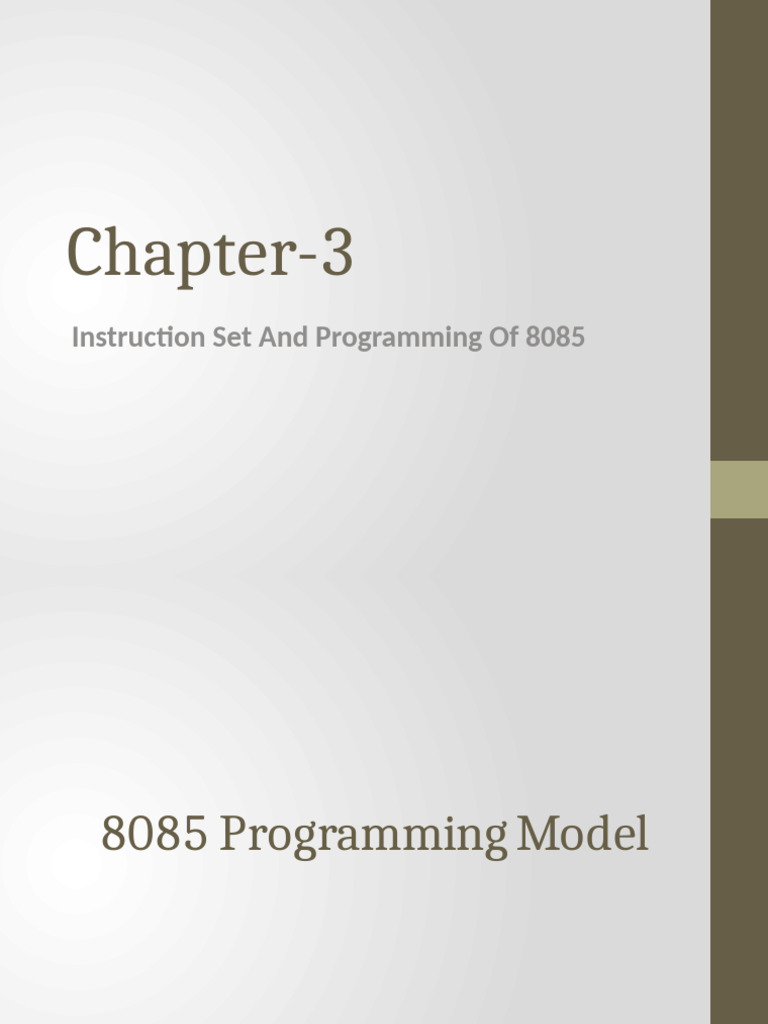 Chapter-3 Instruction Set and Programming of 8085 Part1 - 1-Introduction | PDF | Assembly ...