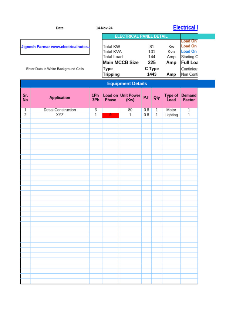 Electrical Panel Load - Energy Consumption (7.7.24) | PDF | Nature ...