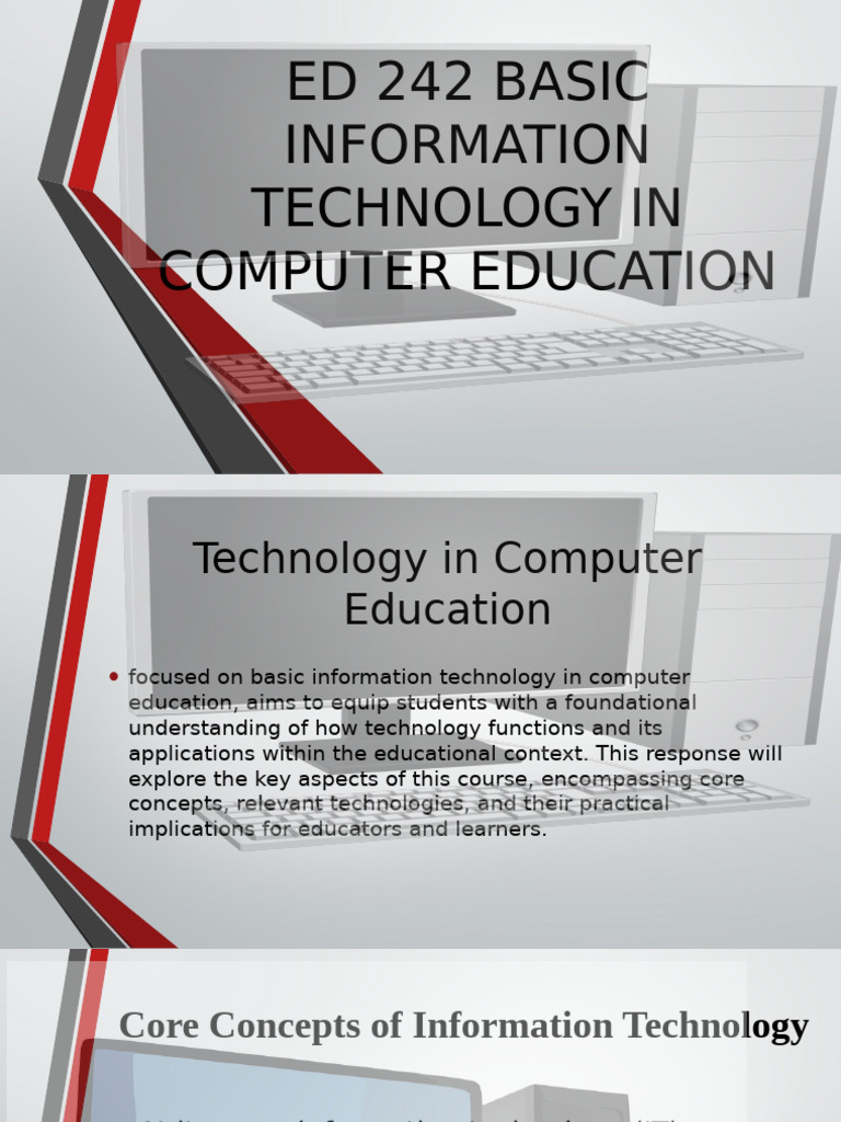 Ed 242 Basic Information Technology in Computer Education | PDF | Computer Hardware | Learning