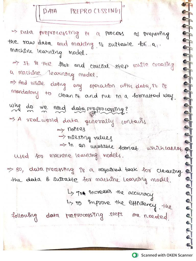 Datapreprocessing Unit1 Pdf