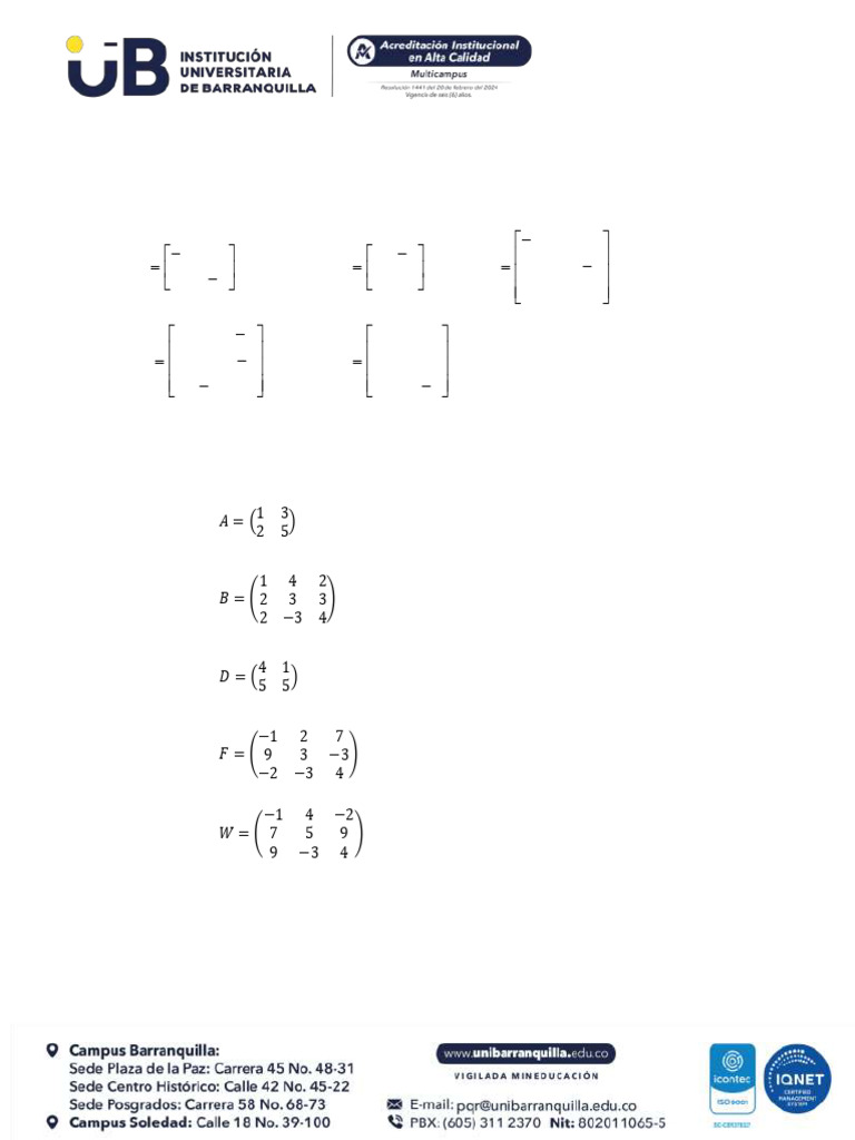 Taller de Matrices Inversas | PDF | Métodos y materiales de enseñanza