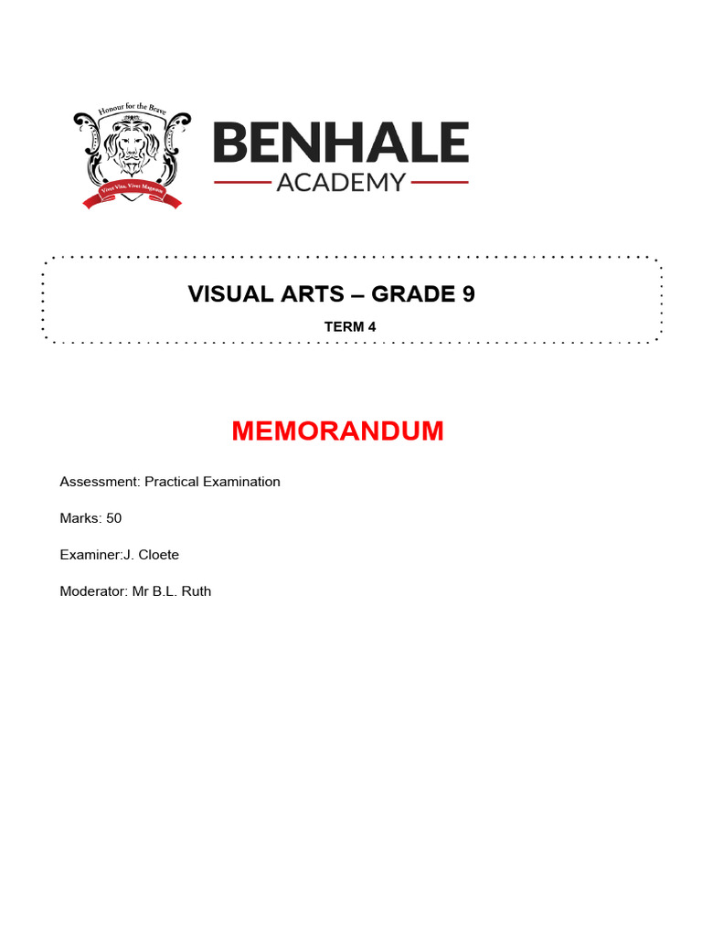 2024 T4 GR9 Va Prac Exam Memo | PDF | Psychology | Cognition