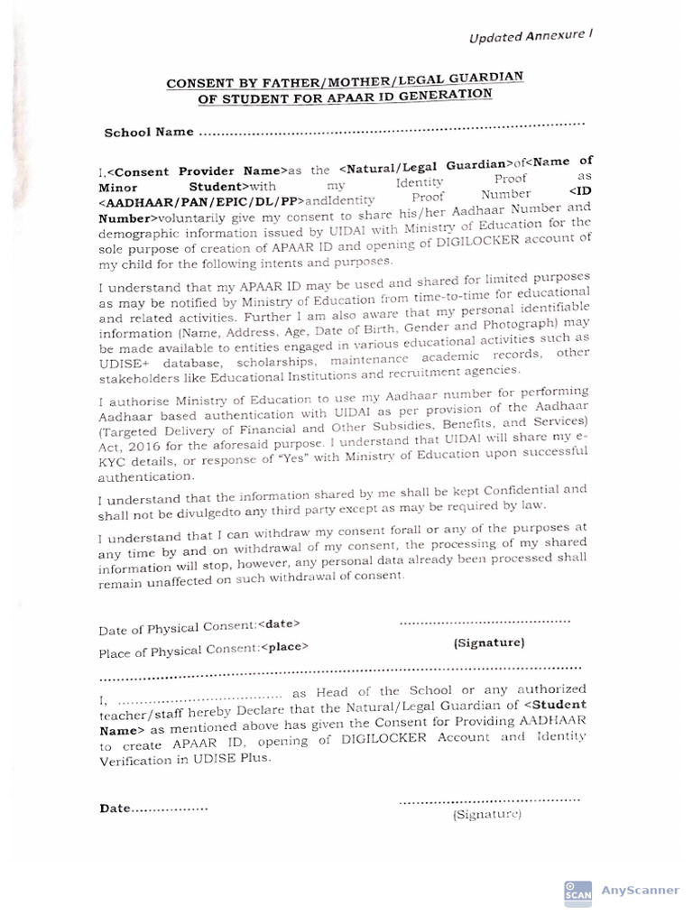 Appar Id Consent - Word | PDF