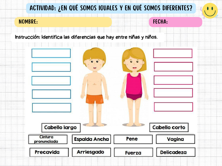 Actividad Diferencias Entre Niñas y Niños | PDF