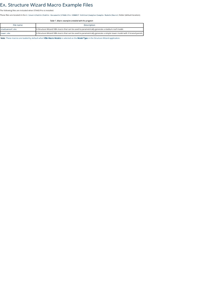 EX. Structure Wizard Macro Example Files | PDF | Computers