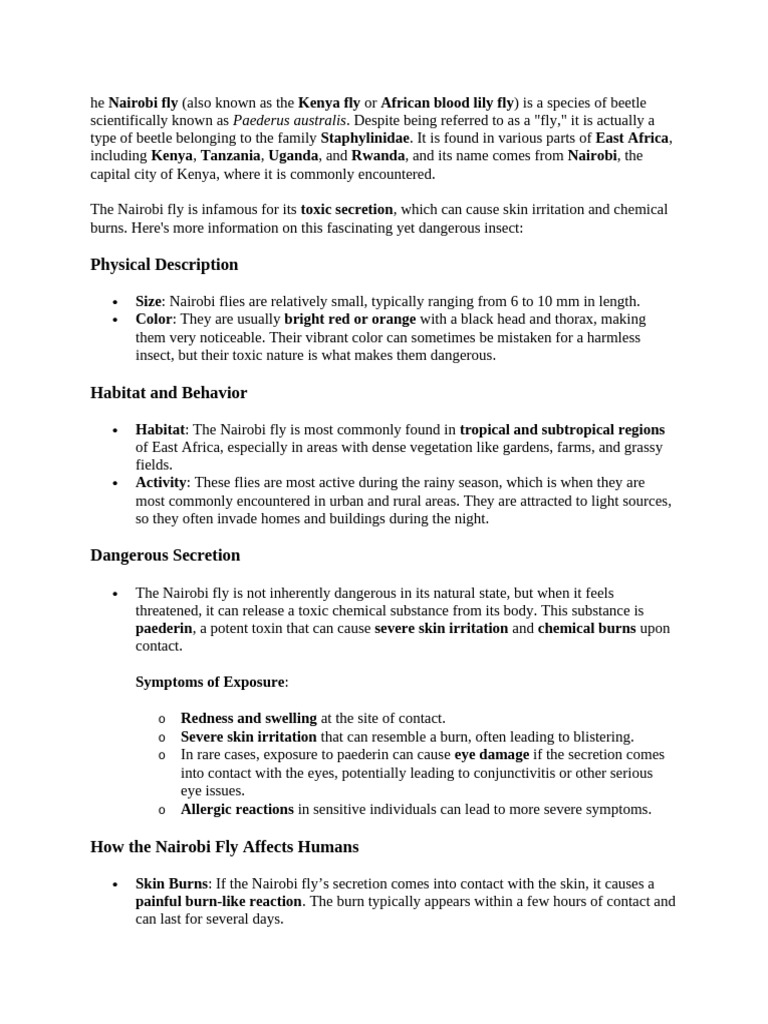 THE NAIROBI FLY | PDF | Medical Specialties | Diseases And Disorders