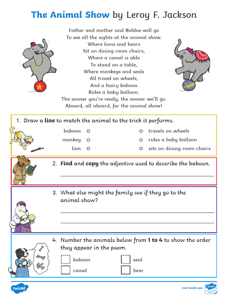 The Animal Show Reading Text | PDF
