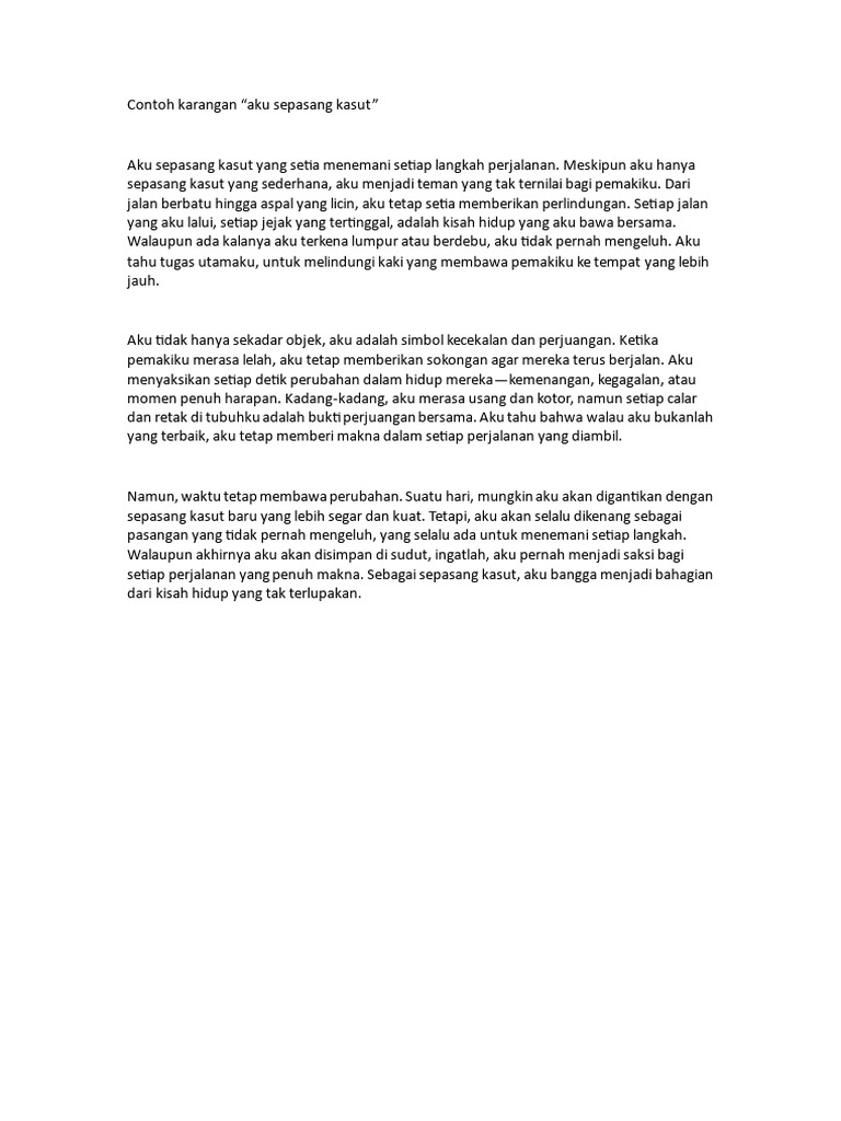 Karangan Tentang Sepasang Kasut Pdf