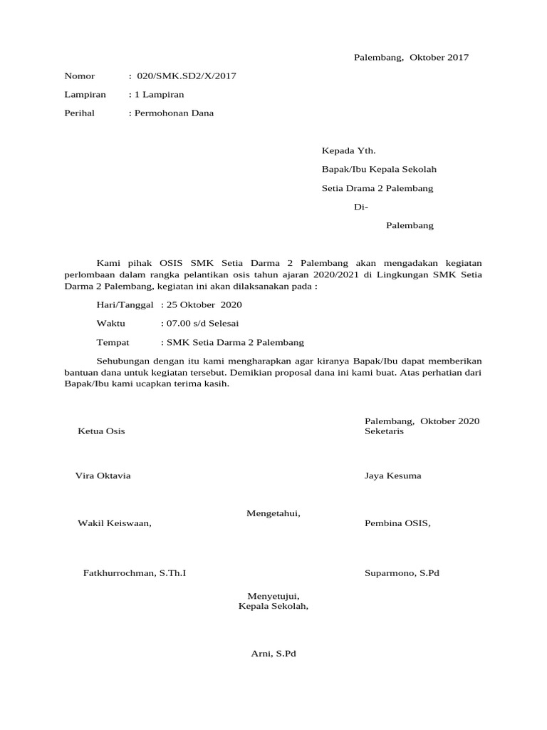 Proposal - Pelantikan - SMK SETIA DARMA 2 | PDF