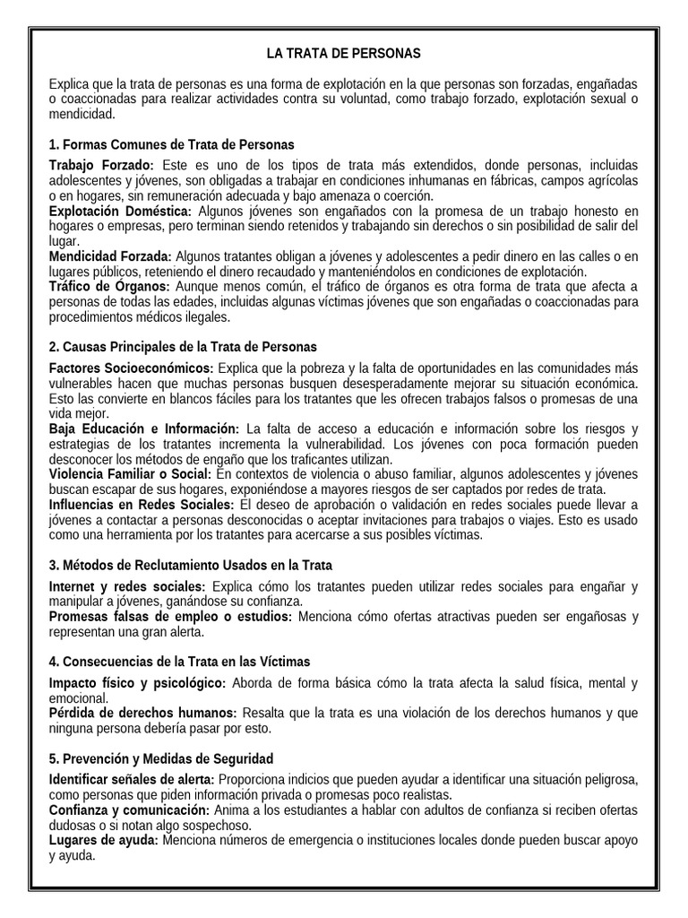 La Trata de Personas | PDF | Trata de personas