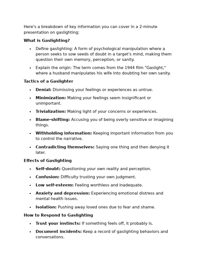Gaslighting | PDF | Feeling | Mental Health