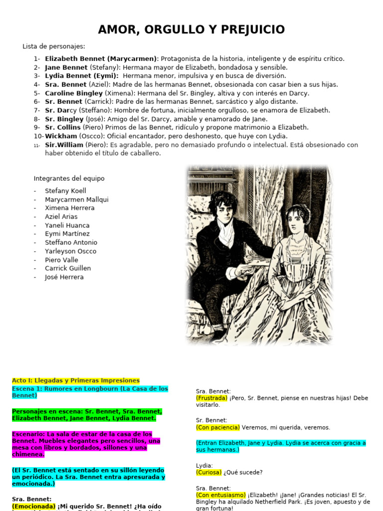 Amor y Rivalidades en Orgullo y Prejuicio | PDF | Orgullo y prejuicio ...