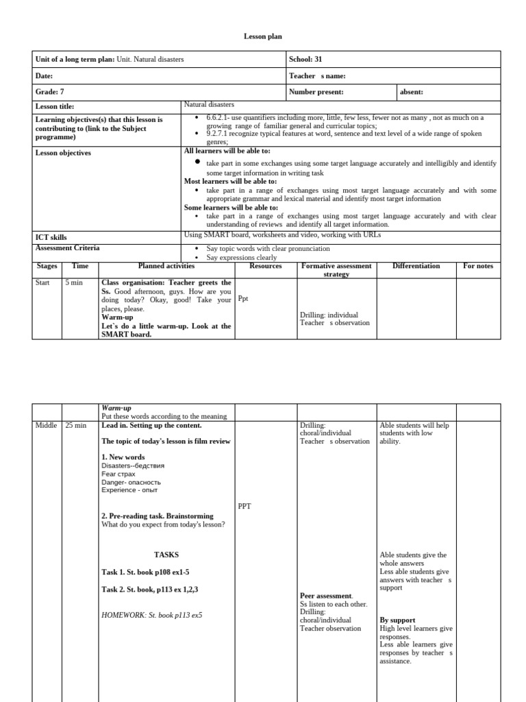 7 класс natural disasters | PDF | Second Language | Learning