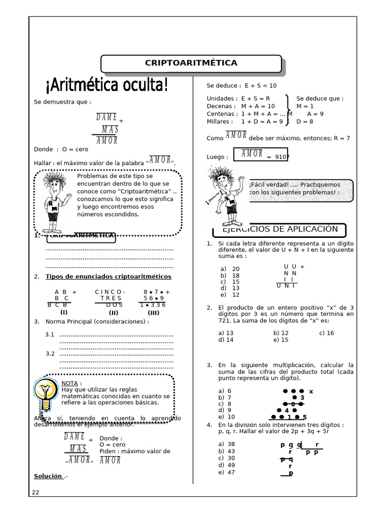 Criptoaritmetica | PDF