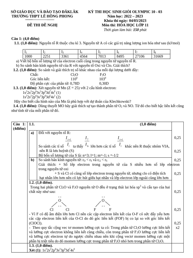 Hóa 11-THPT LÊ H NG PHONG | PDF
