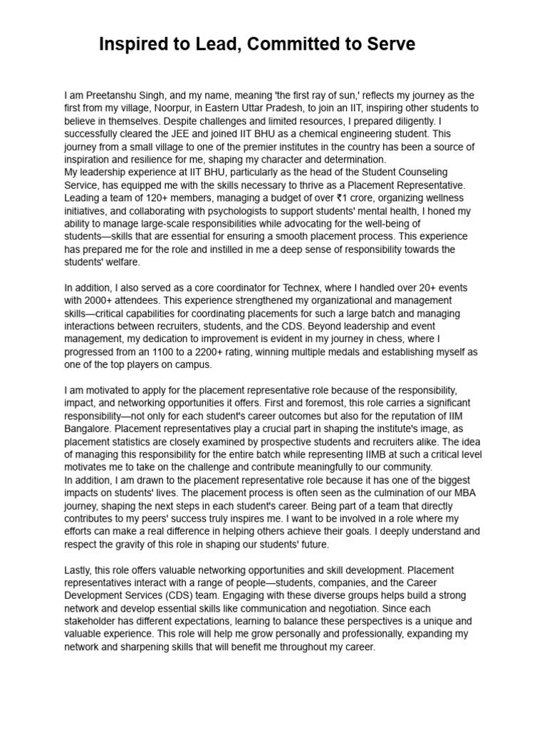 SOP Phase I Placement Committee 2411352 | PDF | Social Psychology ...