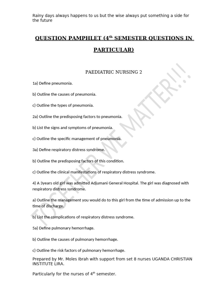 Question Pamphlet 1 | PDF | Occupational Safety And Health | Mental ...