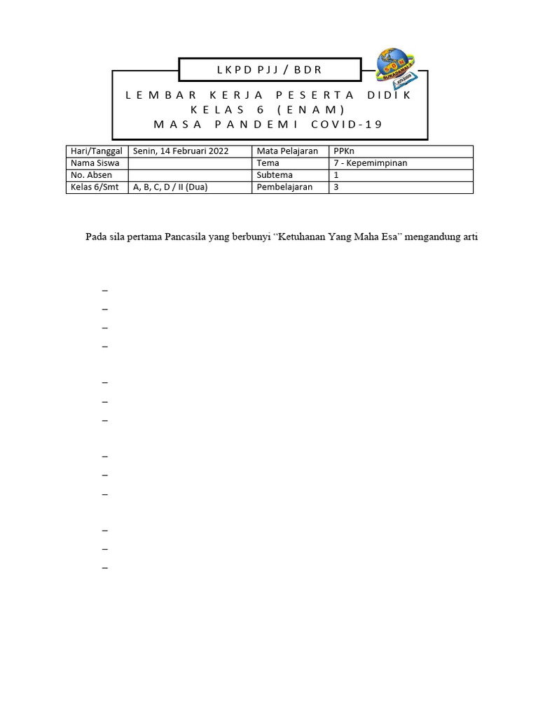 LKPD PPKN Tema 7 ST 1 | PDF