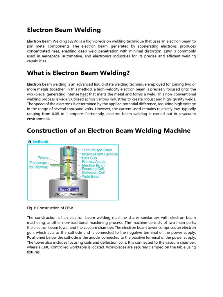 3.Electron Beam Welding | PDF | Welding | Construction