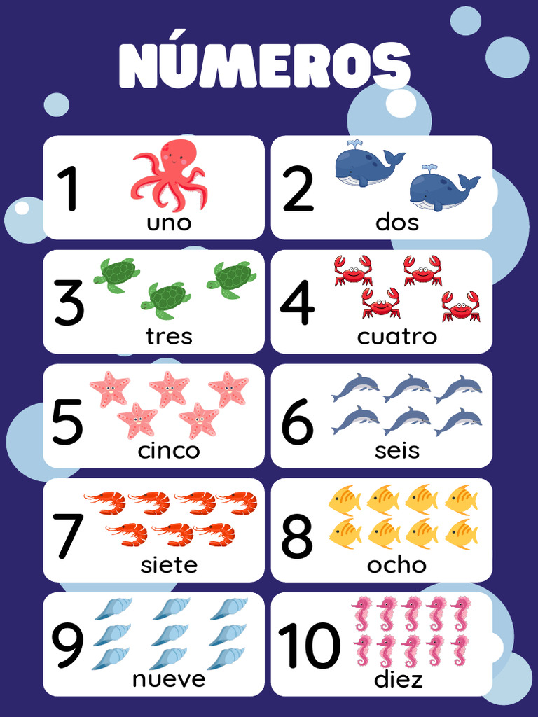 Sea Animals Numbers 1 - 10 Poster | PDF