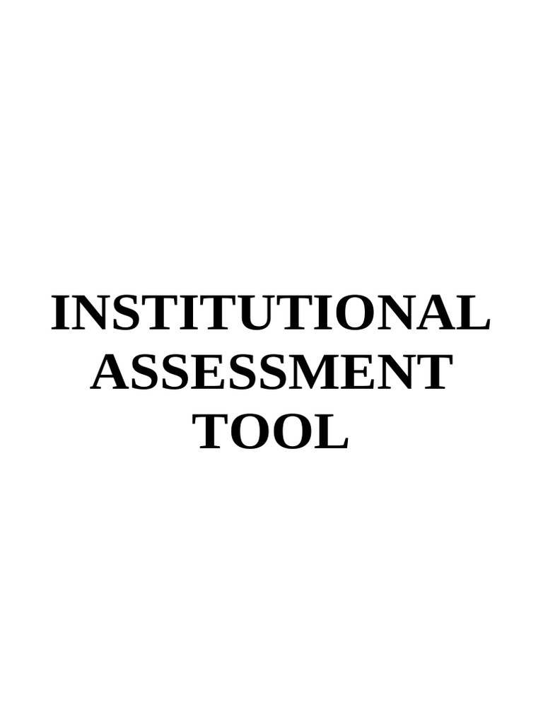 3 Institutional Assessment Tools | PDF | Sandwich | Foods