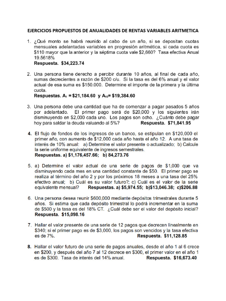 Anualidades Variables | PDF