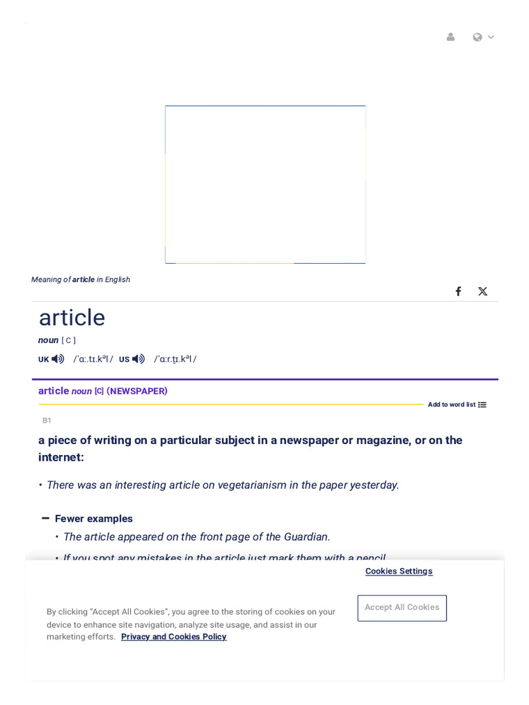 ARTICLE - English Meaning - Cambridge Dictionary | PDF | Http Cookie | Word