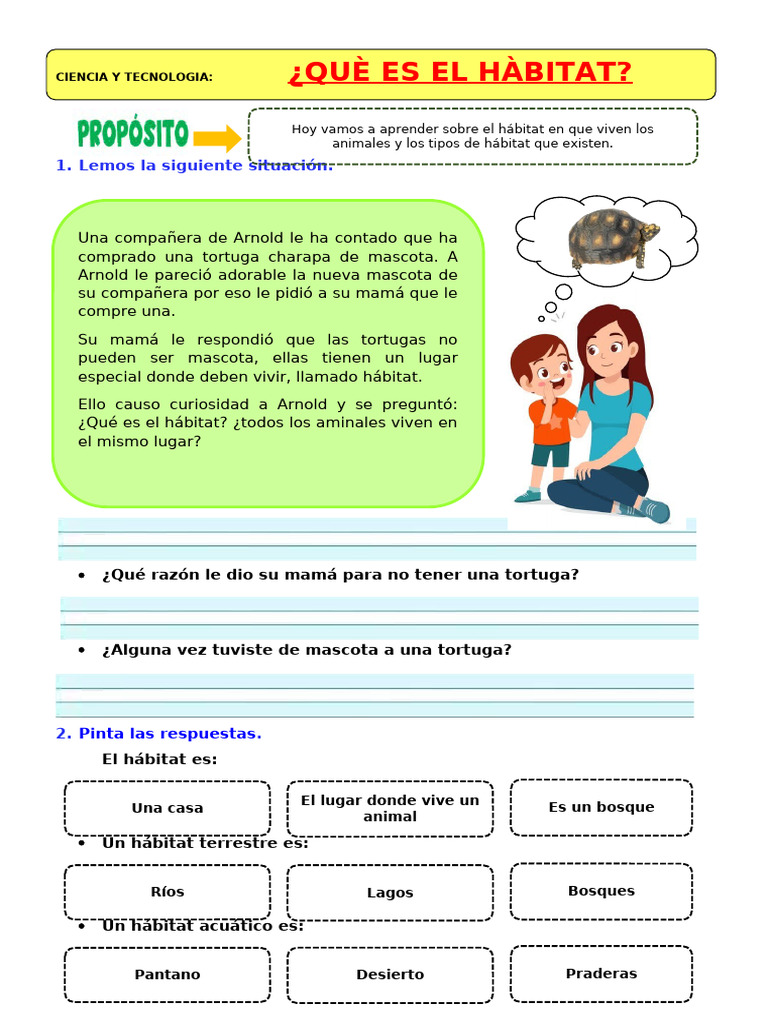 Ficha D3 CT Que Es El Habitat | PDF | Libros para adolescentes