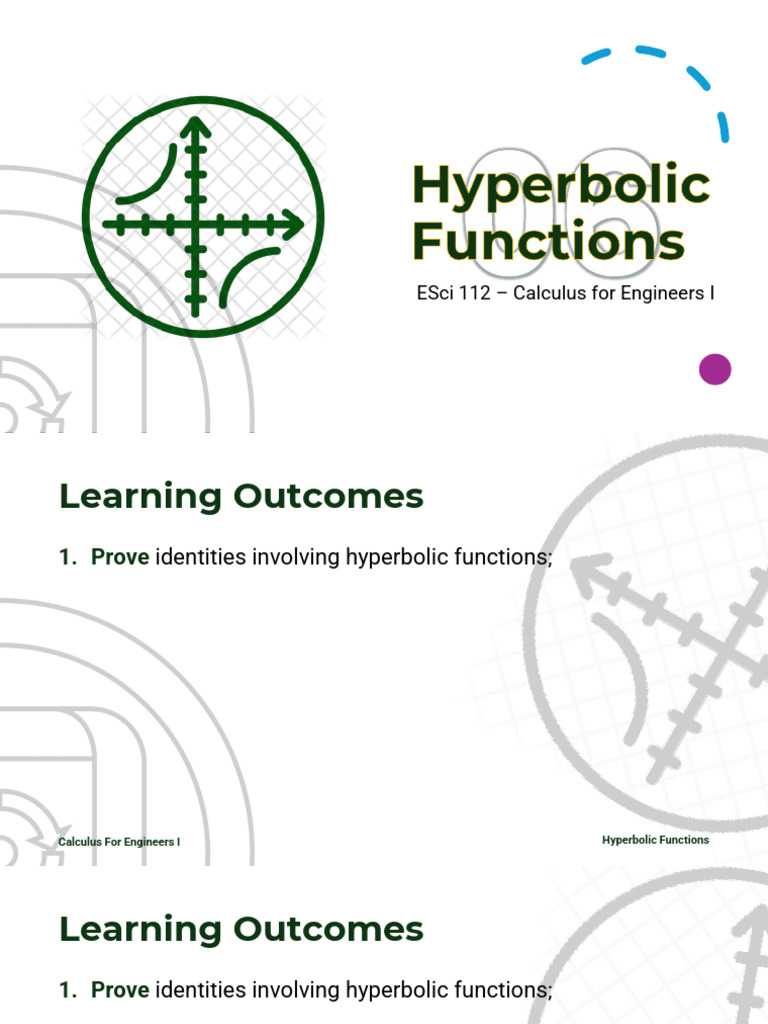 09 Hyperbolic Functions | PDF | Function (Mathematics) | Derivative