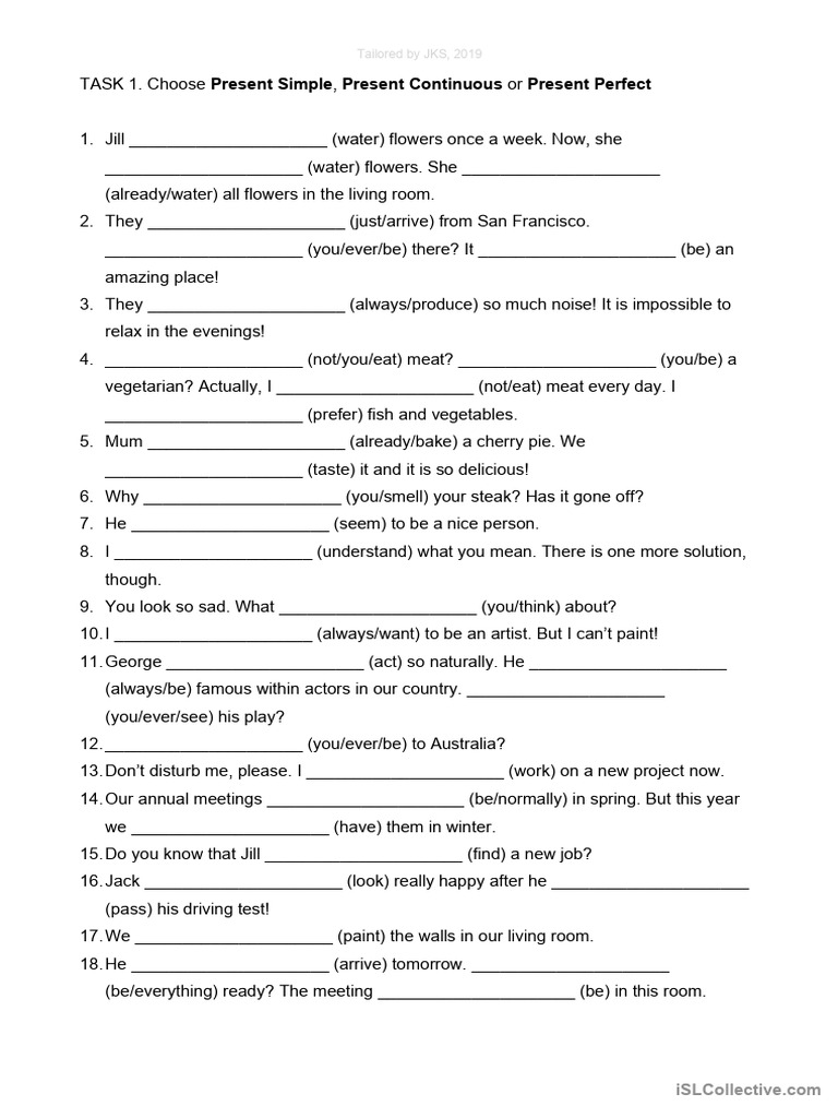 Review PRESENT and PAST Tenses | PDF