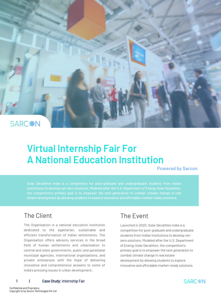 Case Study Solar Decathlon Virtual Career Fair by Sarcon | PDF | Computing