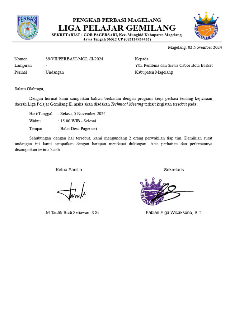 Surat Undangan TM | PDF