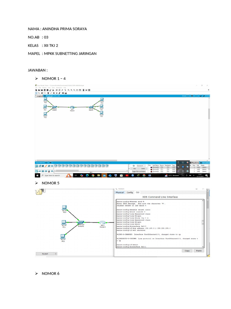 Tugas Subnetting Cidr Anin 03 Xii TKJ 2 | PDF | Griya & Taman
