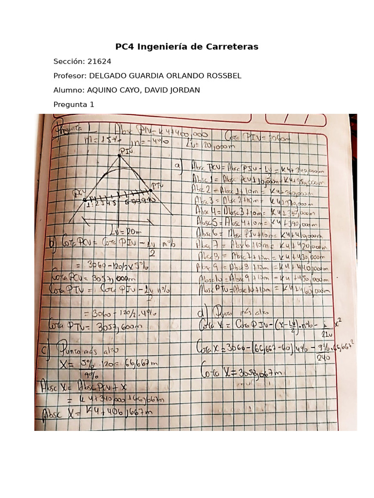 PC4 Ingeniería de Carreteras | PDF