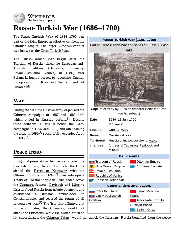 Russo-Turkish War: Russian Victory | PDF | Russia | World Politics