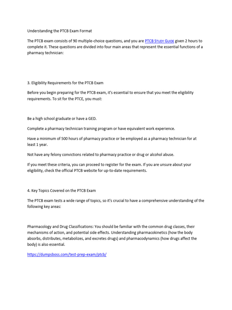 Complete Your PTCB Exam Preparation Study Guide To Pass Quickly | PDF