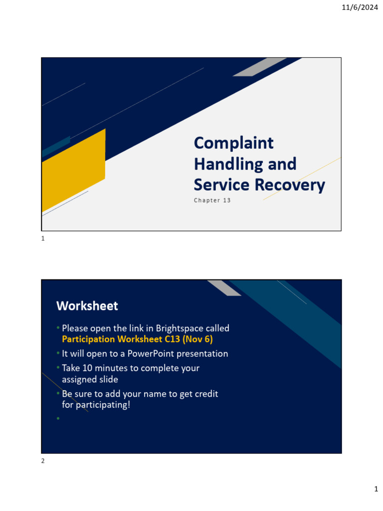 Chapter 13 Complaint Handling and Service Recovery | PDF | Consumer ...