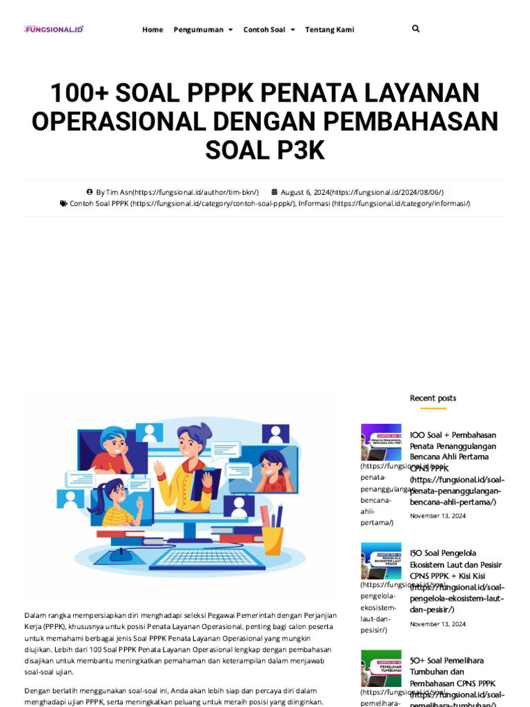 100+ Soal PPPK Penata Layanan Operasional Dengan Pembahasan Soal P3K | PDF | Bisnis ...
