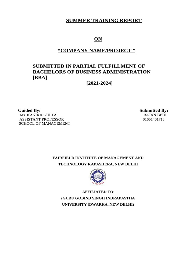 BBA Finance Internship Report | PDF | Digital Marketing | Educational Technology