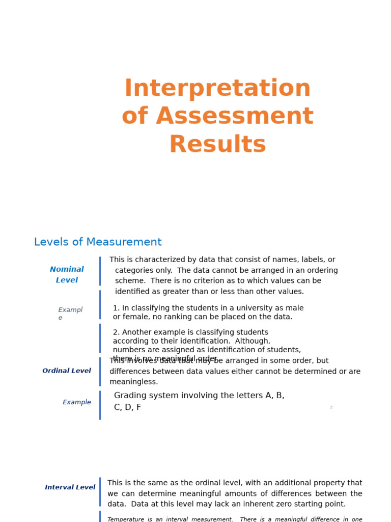 Interpretation of Test Results | PDF | Level Of Measurement | Variance