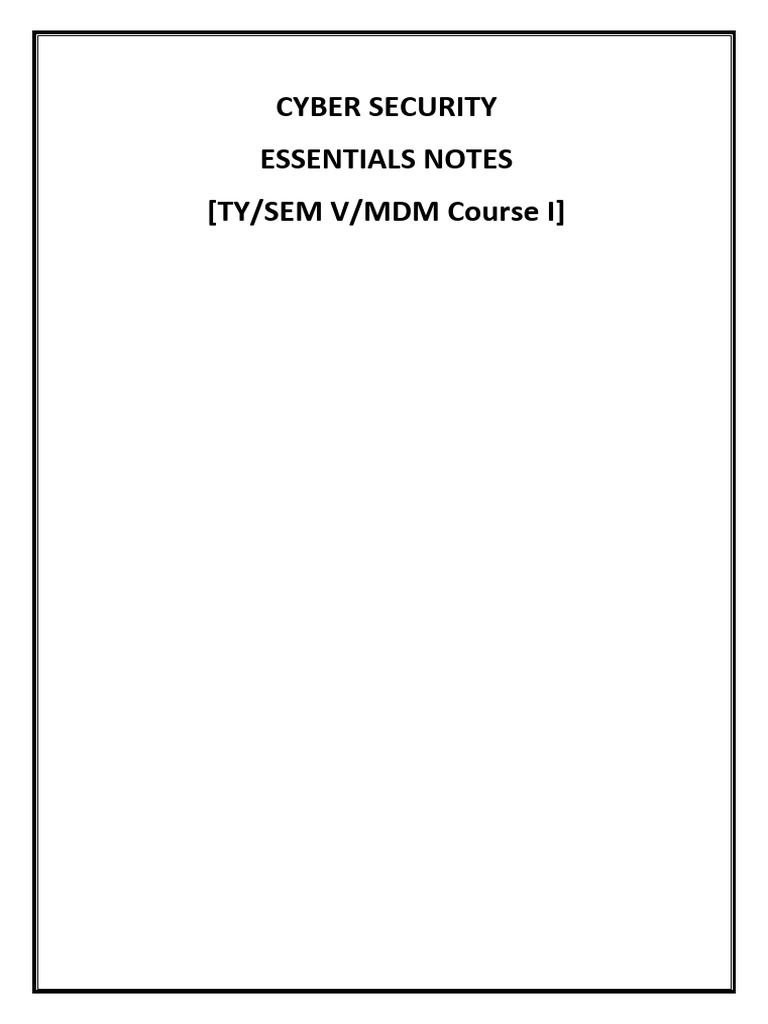 Cyber Security Unit I Ii Notes Pdf Security Computer Security