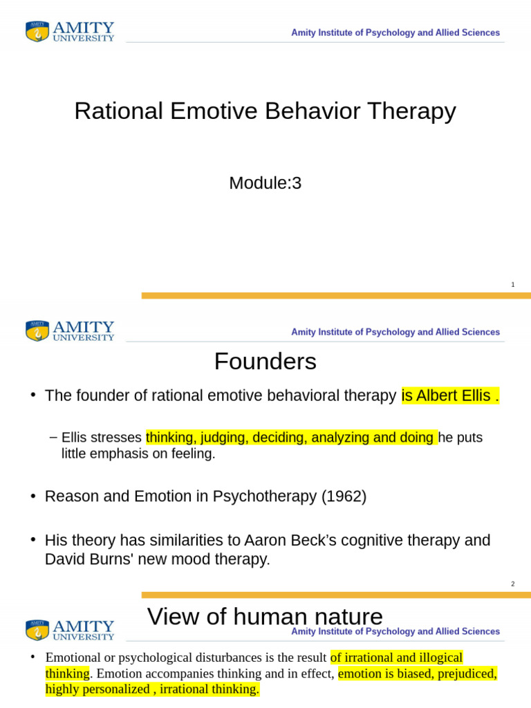 Rational Emotive Behavior Therapy | PDF | Rational Emotive Behavior ...