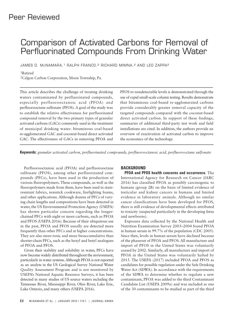 PFOA and PFOS Removal Using GAC | PDF | Adsorption | Water Treatment