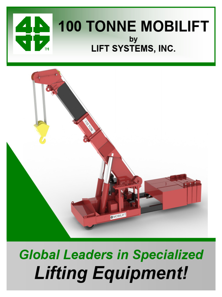 100 Tonne Mobilift Specifications | PDF | Steering | Elevator