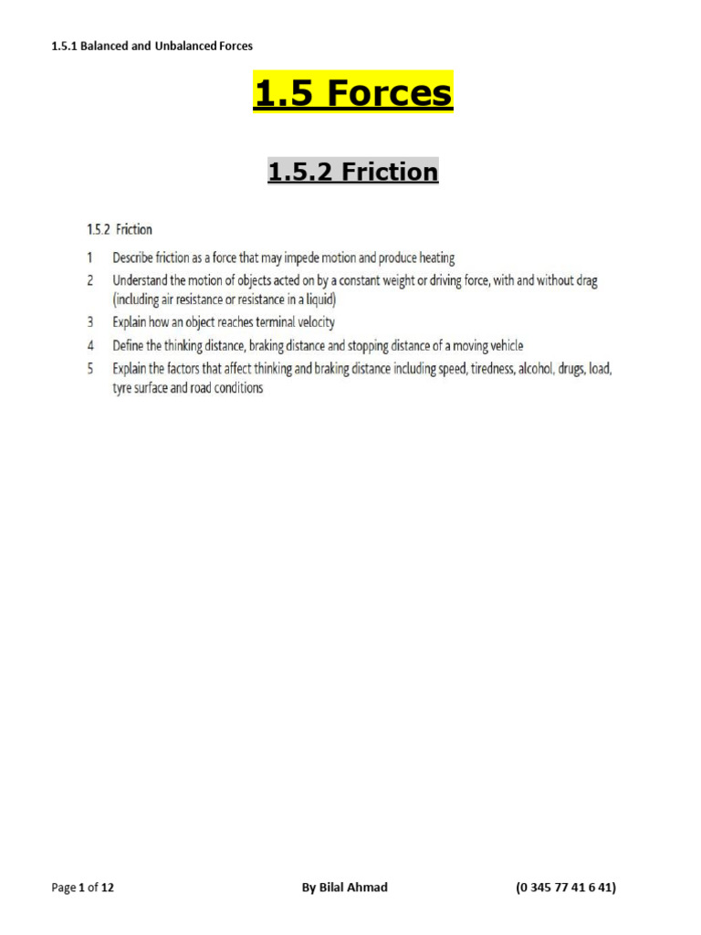 Friction | PDF | Force | Drag (Physics)